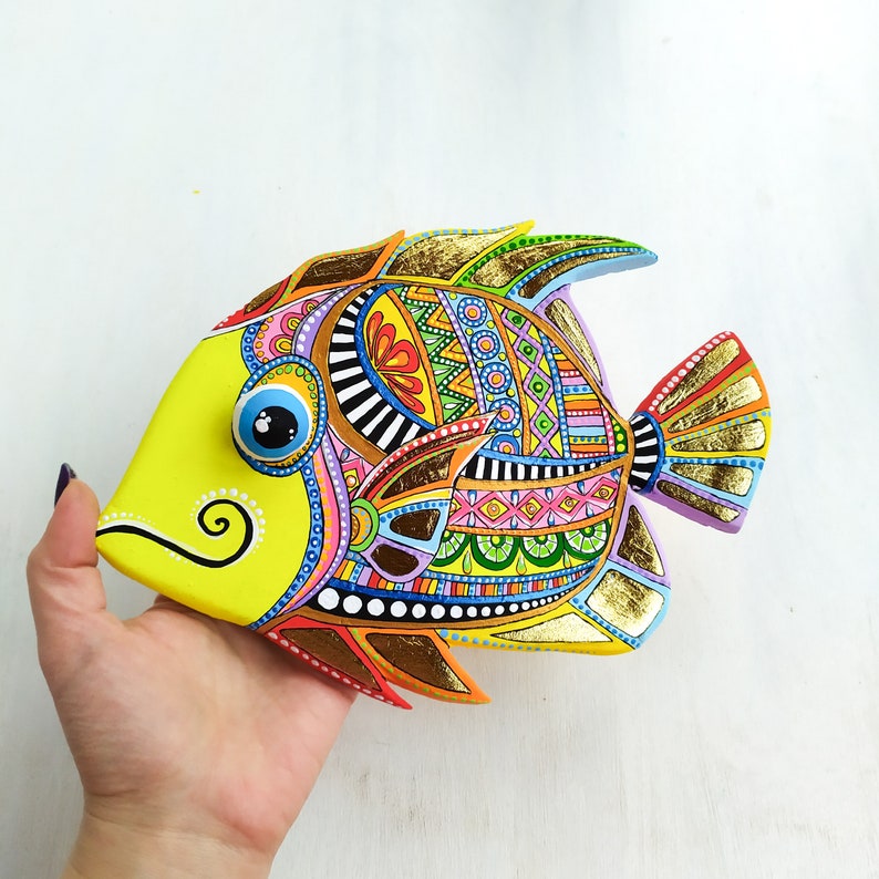 Handmade Fish Artwork. Air Dry Clay Fish Wall Sculpture in | Etsy