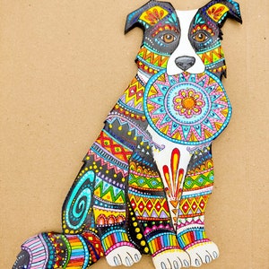 Border Collie Art. Talavera Dog Wall Hanging. Polymer Clay Wall Art ...