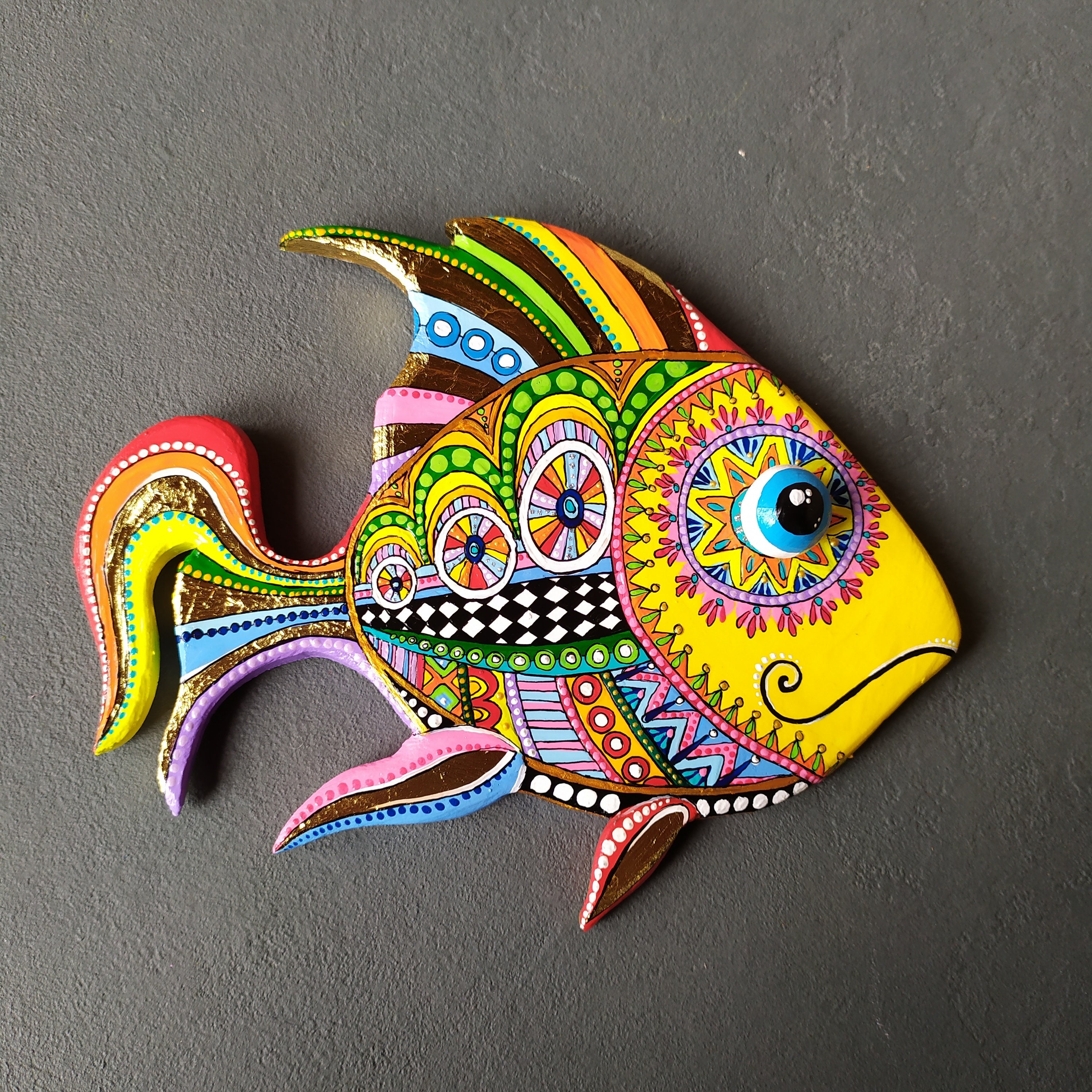 Handmade Fish Artwork. Polymer Clay Fish Wall Sculpture in | Etsy
