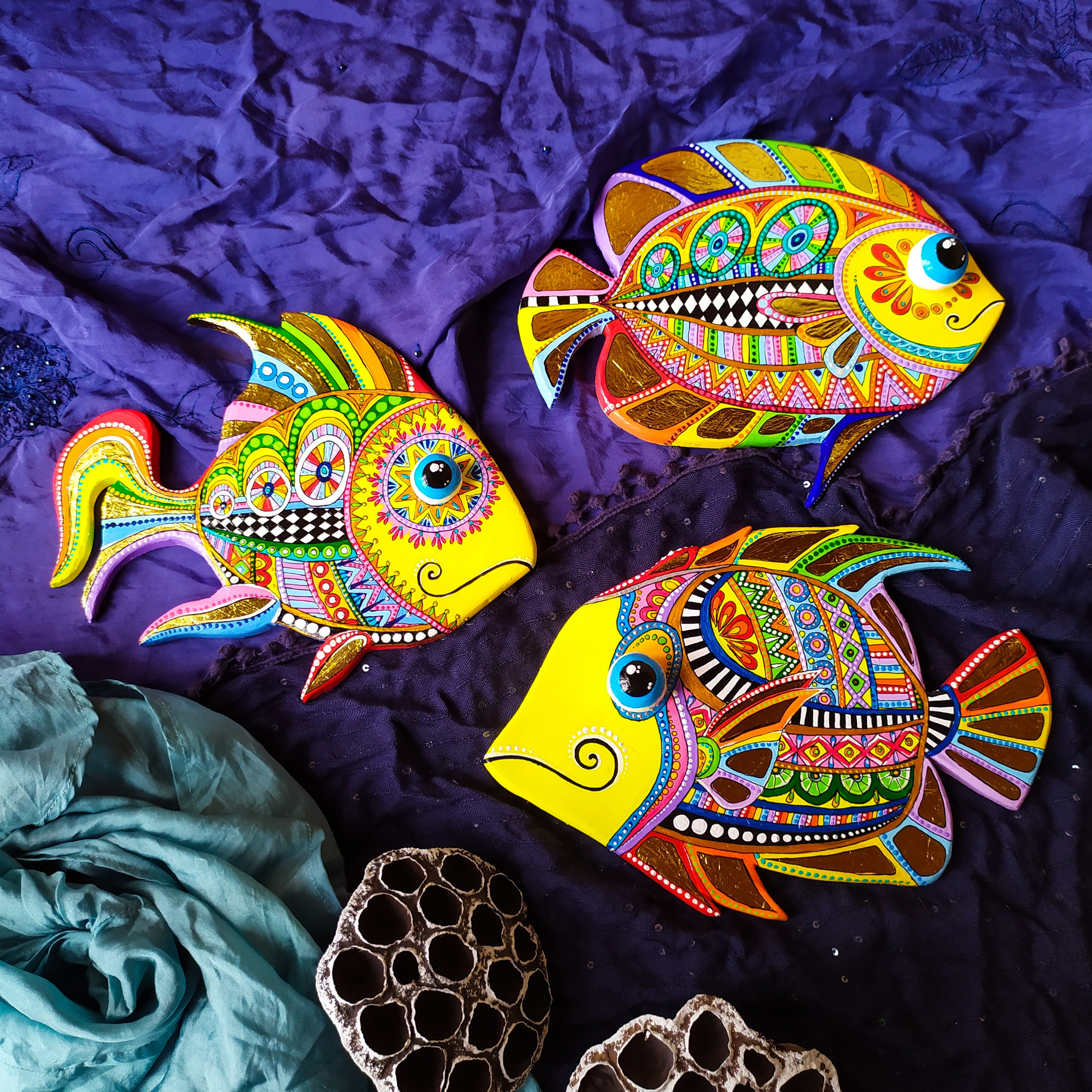 Mexican Folk Art Fish Paintings