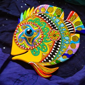 Handmade Aquarium Fish Art. Polymer Clay Fish Wall Art in Talavera ...