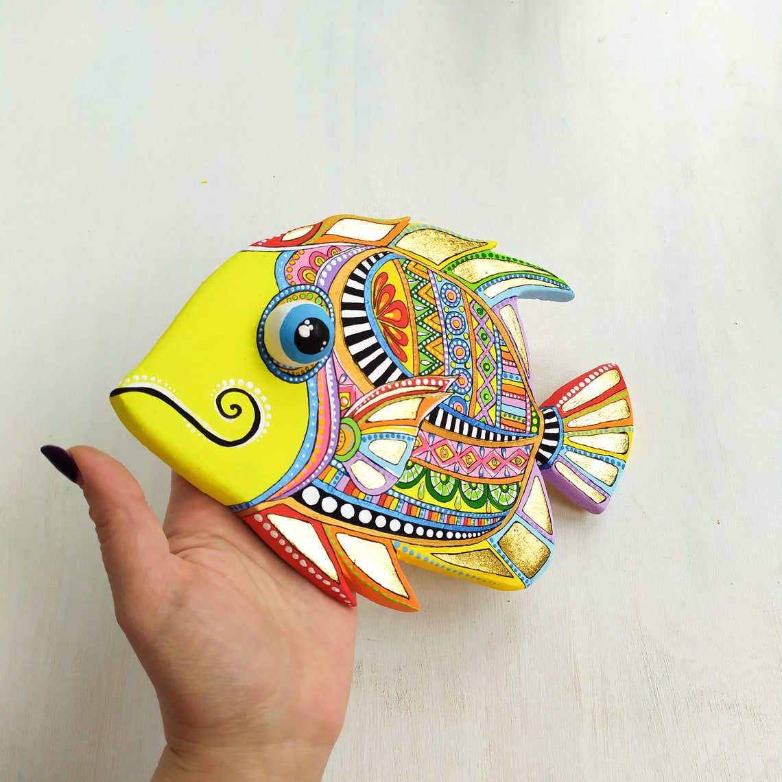 Handmade Fish Artwork. Air Dry Clay Fish Wall Sculpture in | Etsy