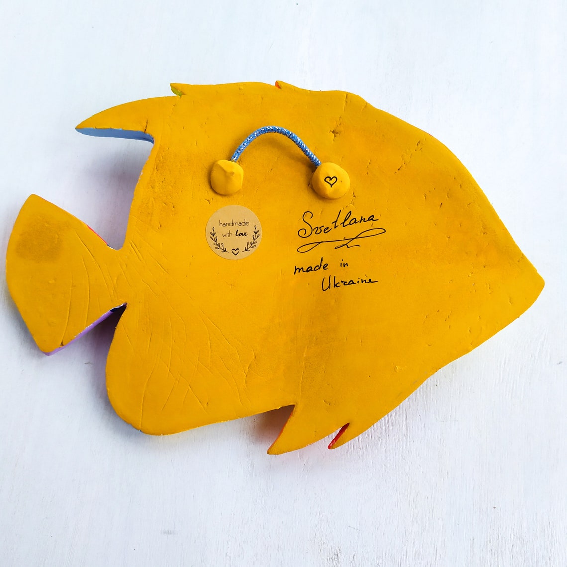 Handmade Fish Artwork. Air Dry Clay Fish Wall Sculpture in | Etsy