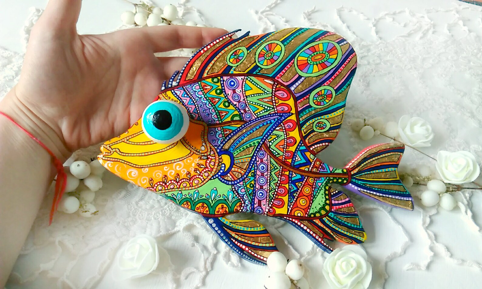 Fish Wall Handing in Mexican Folk Art Style. Polymer Clay Fish - Etsy