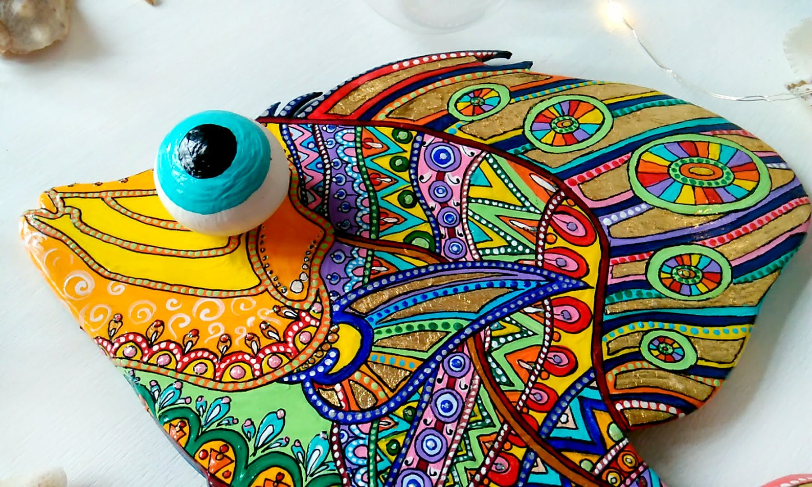 Fish Wall Handing in Mexican Folk Art Style. Polymer Clay Fish | Etsy