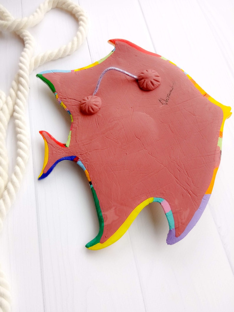 Handmade Fish Artwork in Talavera Style. 3 Sealife Polymer - Etsy