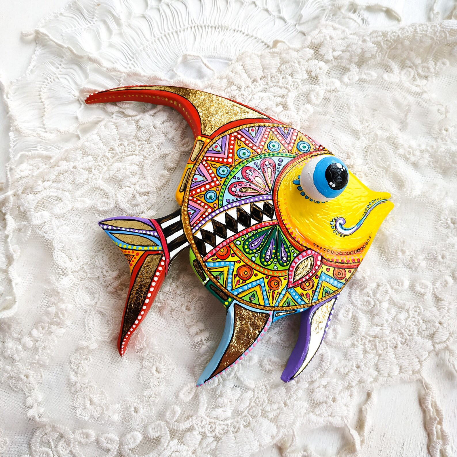 3 Ocean Fish Wall Hanging. Marine Life Wall Art. Polymer Clay - Etsy