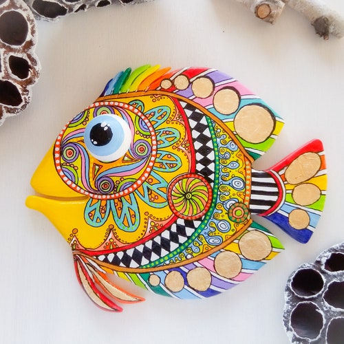 Fish Wall Art. Polymer Clay Fish Wall Hanging in Talavera - Etsy