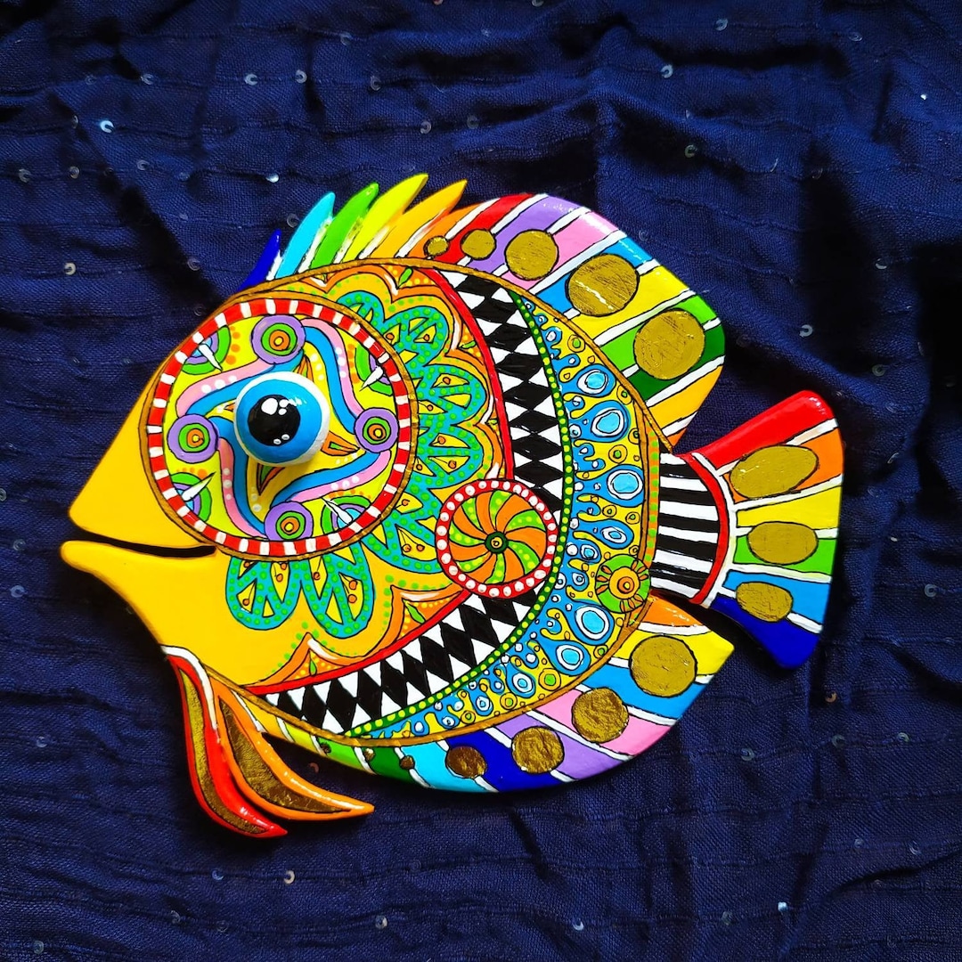 Handmade Aquarium Fish Art. Polymer Clay Fish Wall Art in Talavera ...