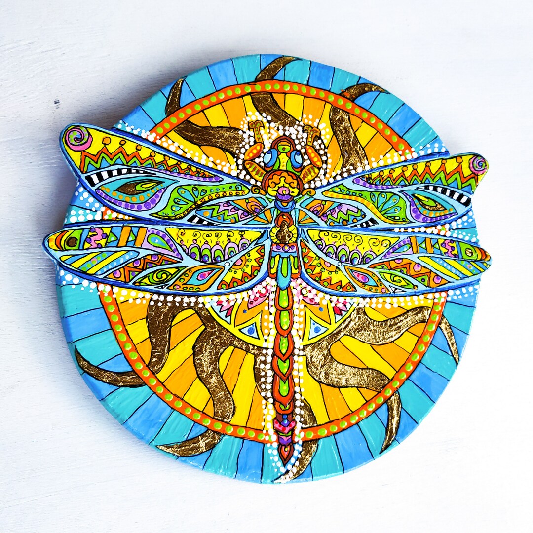 Whimsical Handmade Insects Wall Art Polymer Clay Dragonfly Wall Hanging ...