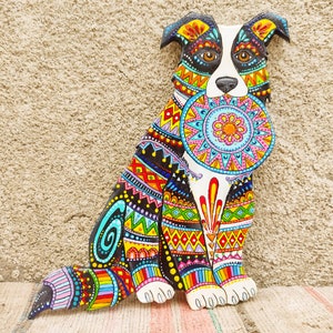Border Collie Art. Talavera Dog Wall Hanging. Polymer Clay Wall Art ...