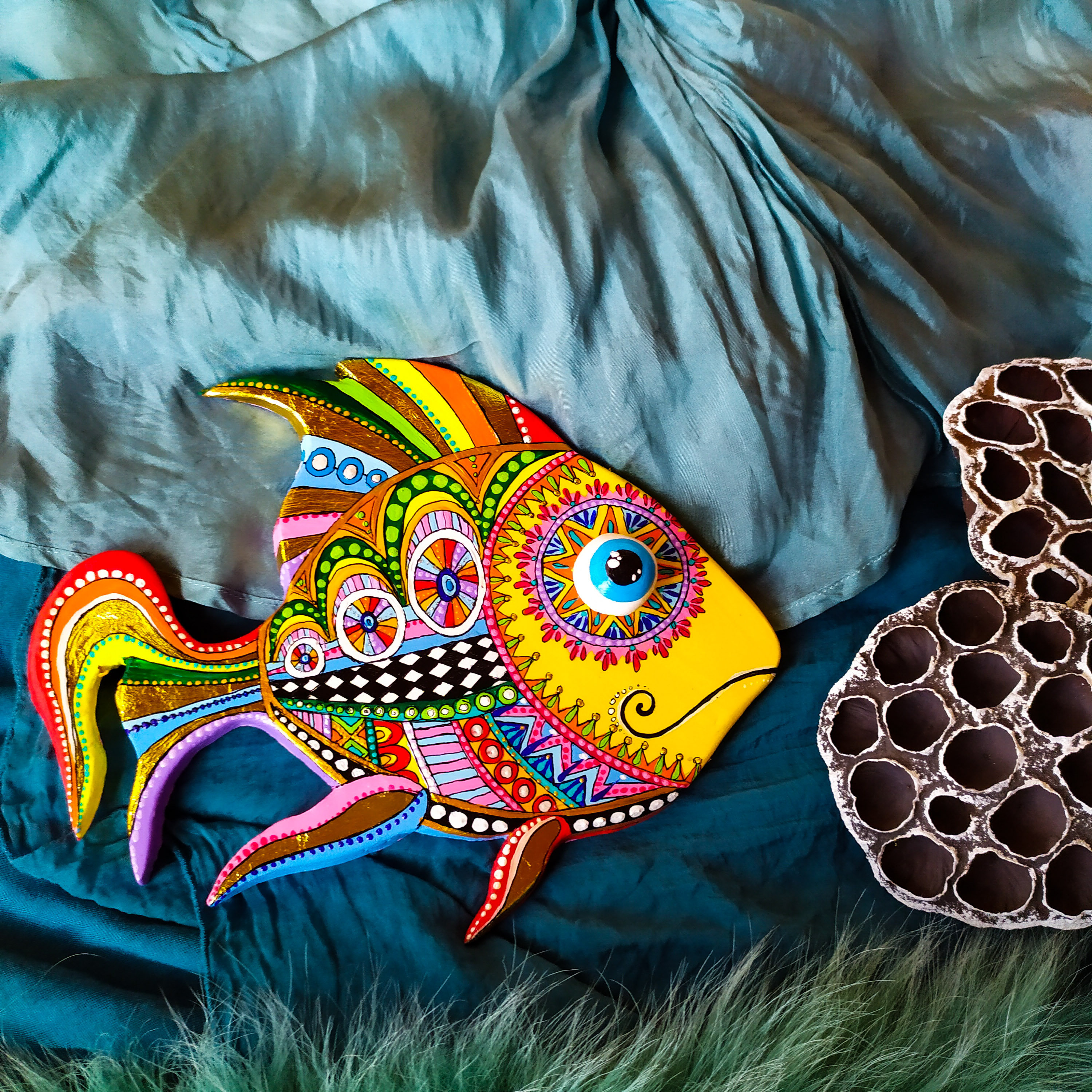 Handmade Fish Artwork. Polymer Clay Fish Wall Sculpture in | Etsy