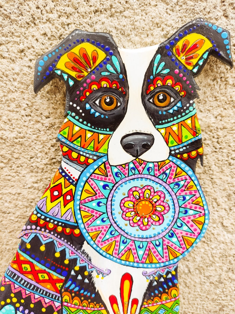 Border Collie Art. Talavera Dog Wall Hanging. Polymer Clay - Etsy