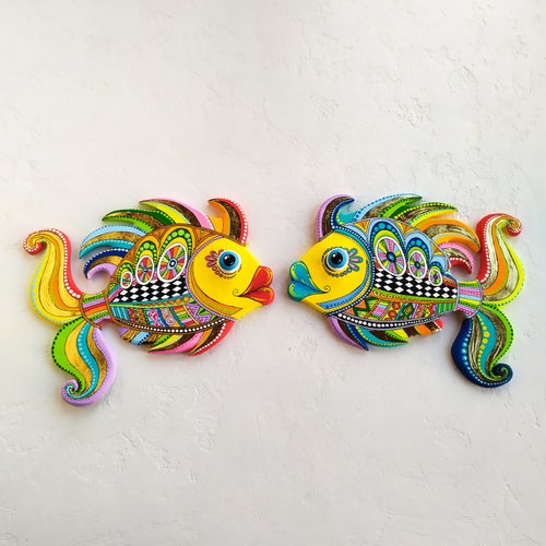 Fish Wall Art. Polymer Clay Fish Wall Hanging in Talavera - Etsy