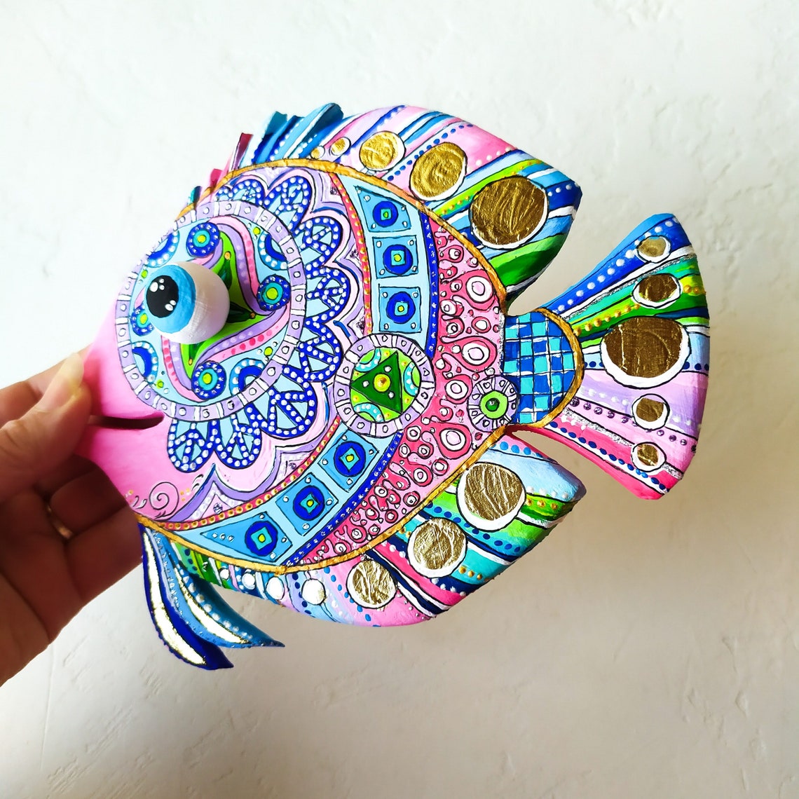 Handmade Fish Artwork. Funky Fish Family. Tropical Fish Wall - Etsy
