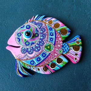 Handmade Fish Artwork. Funky Fish Family. Tropical Fish Wall - Etsy