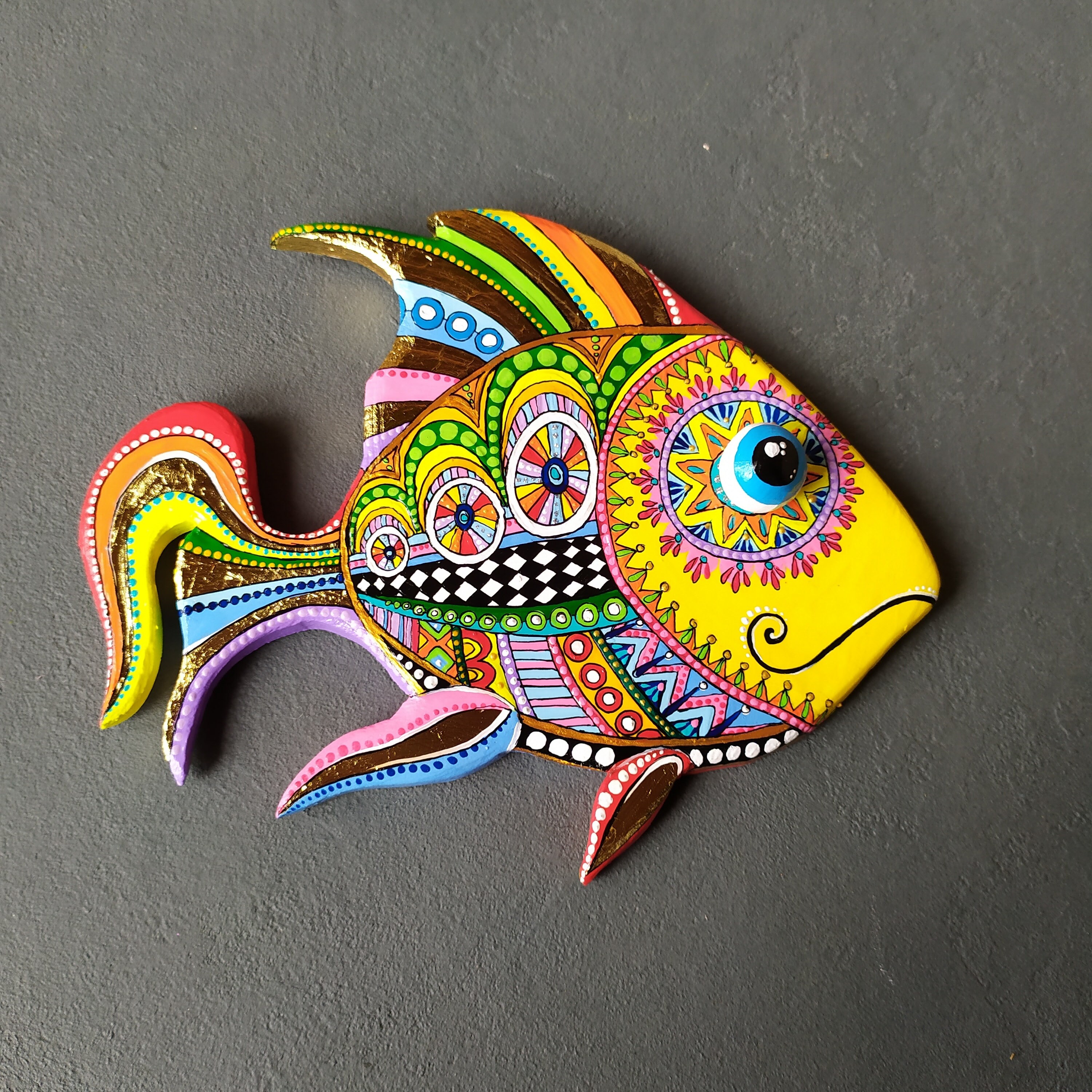 Handmade Fish Artwork. Polymer Clay Fish Wall Sculpture in | Etsy