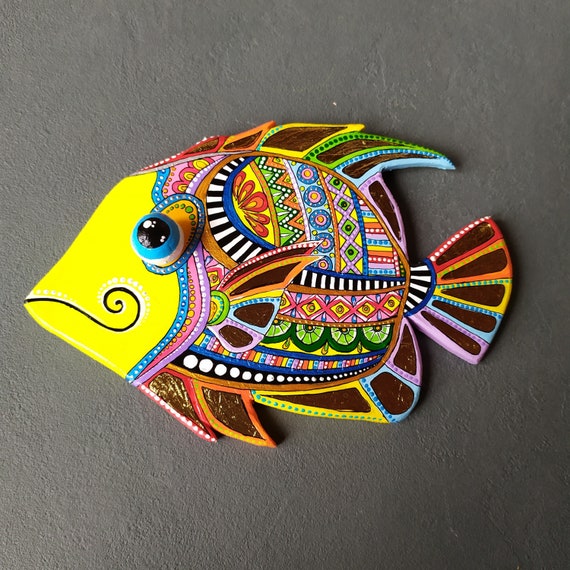 Handmade Fish Artwork. Air Dry Clay Fish Wall Sculpture in | Etsy