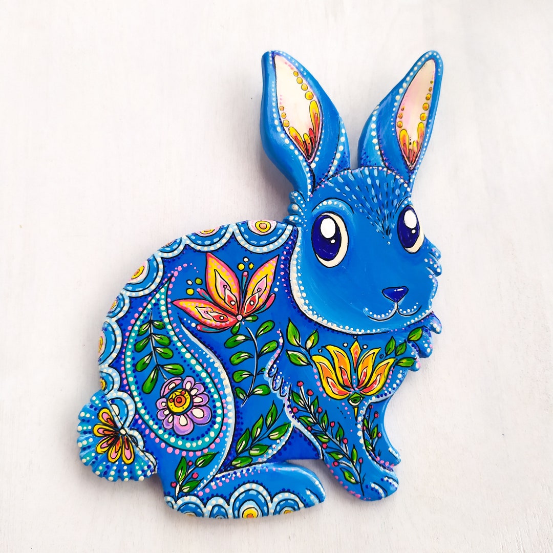 Norwegian Folk Art. Bunny Rabbit Figurines. Rabbit Polymer Clay Wall ...