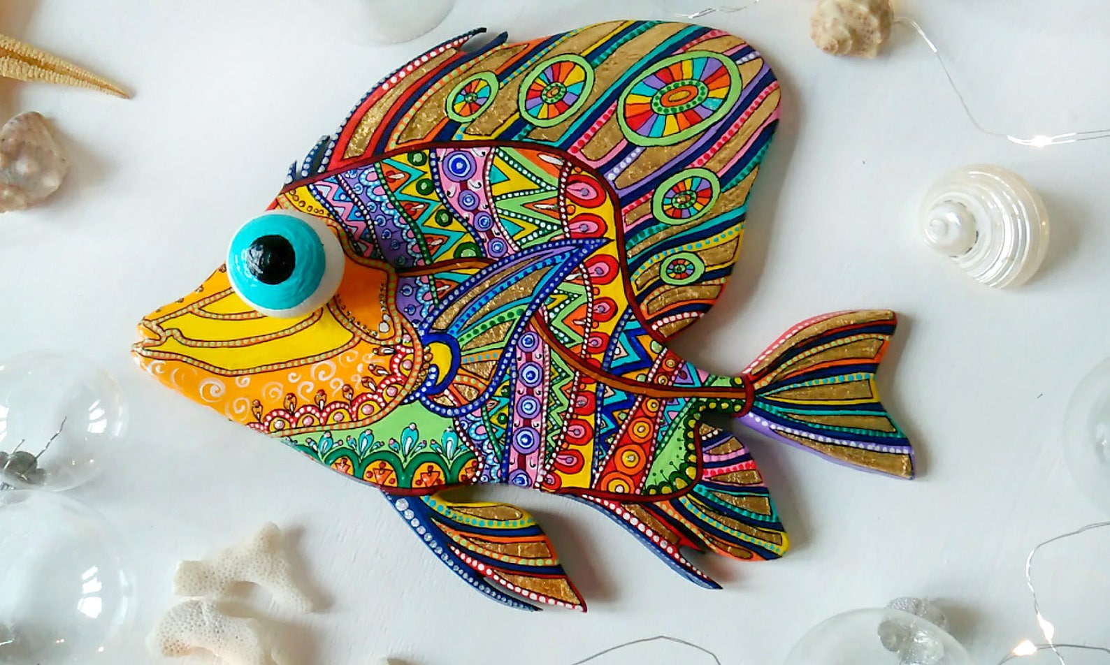 Fish Wall Handing in Mexican Folk Art Style. Polymer Clay Fish - Etsy