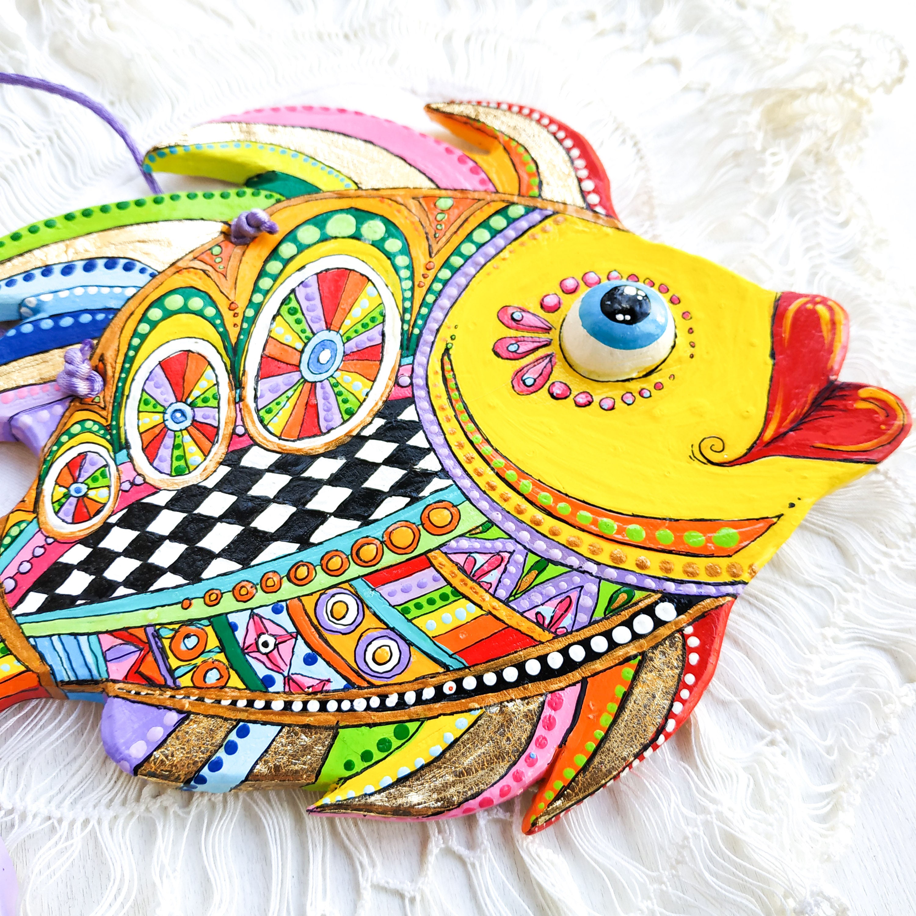 Fish Wall Art. Polymer Clay Fish Wall Hanging in Talavera - Etsy Canada