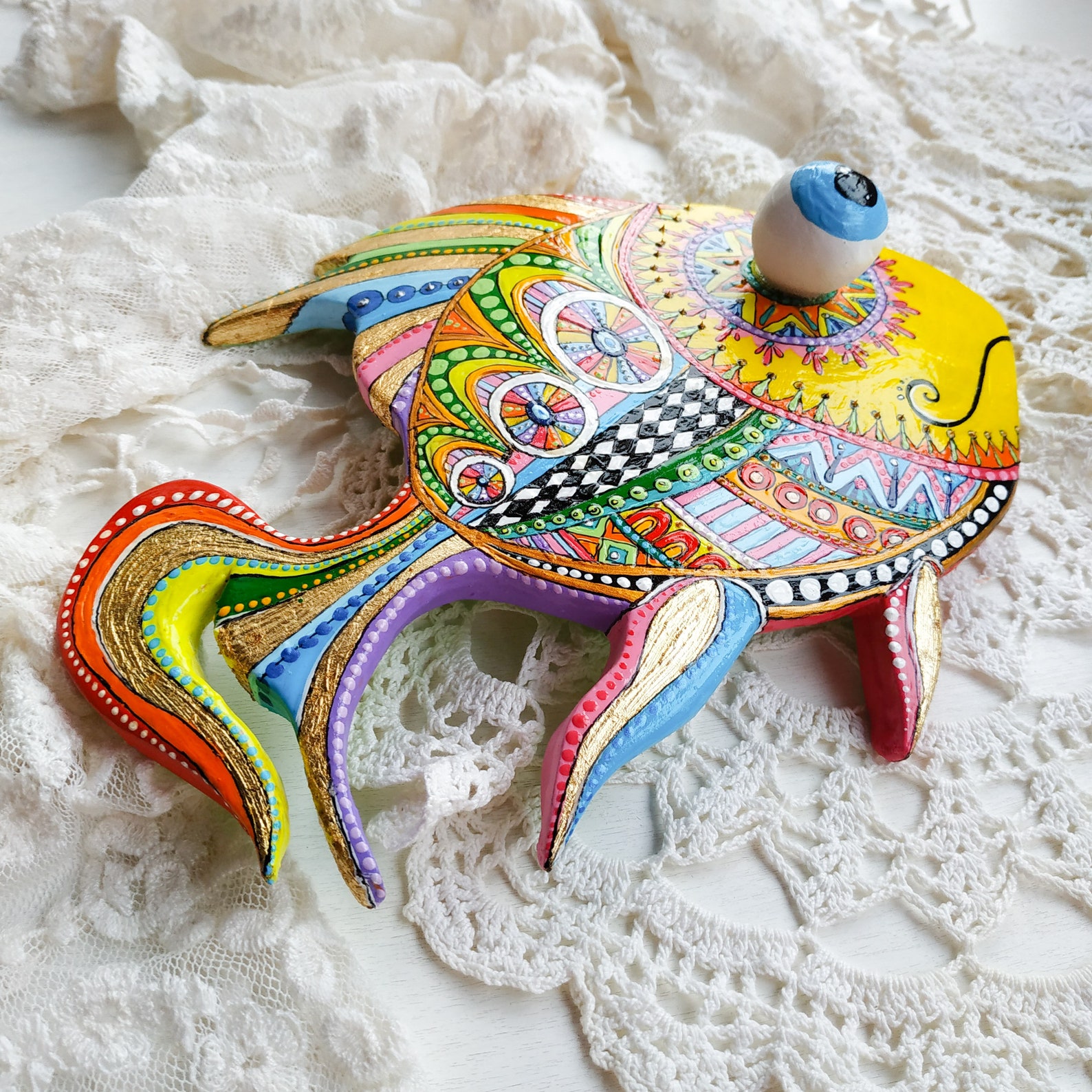 Handmade Bathroom Fish. Polymer Clay Fish Wall Art in Talavera - Etsy