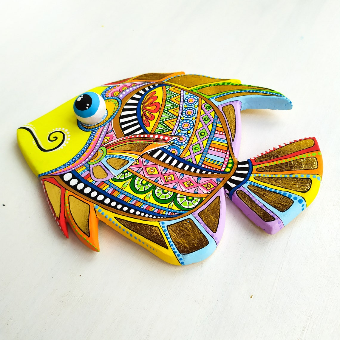 Handmade Fish Artwork. Air Dry Clay Fish Wall Sculpture in | Etsy