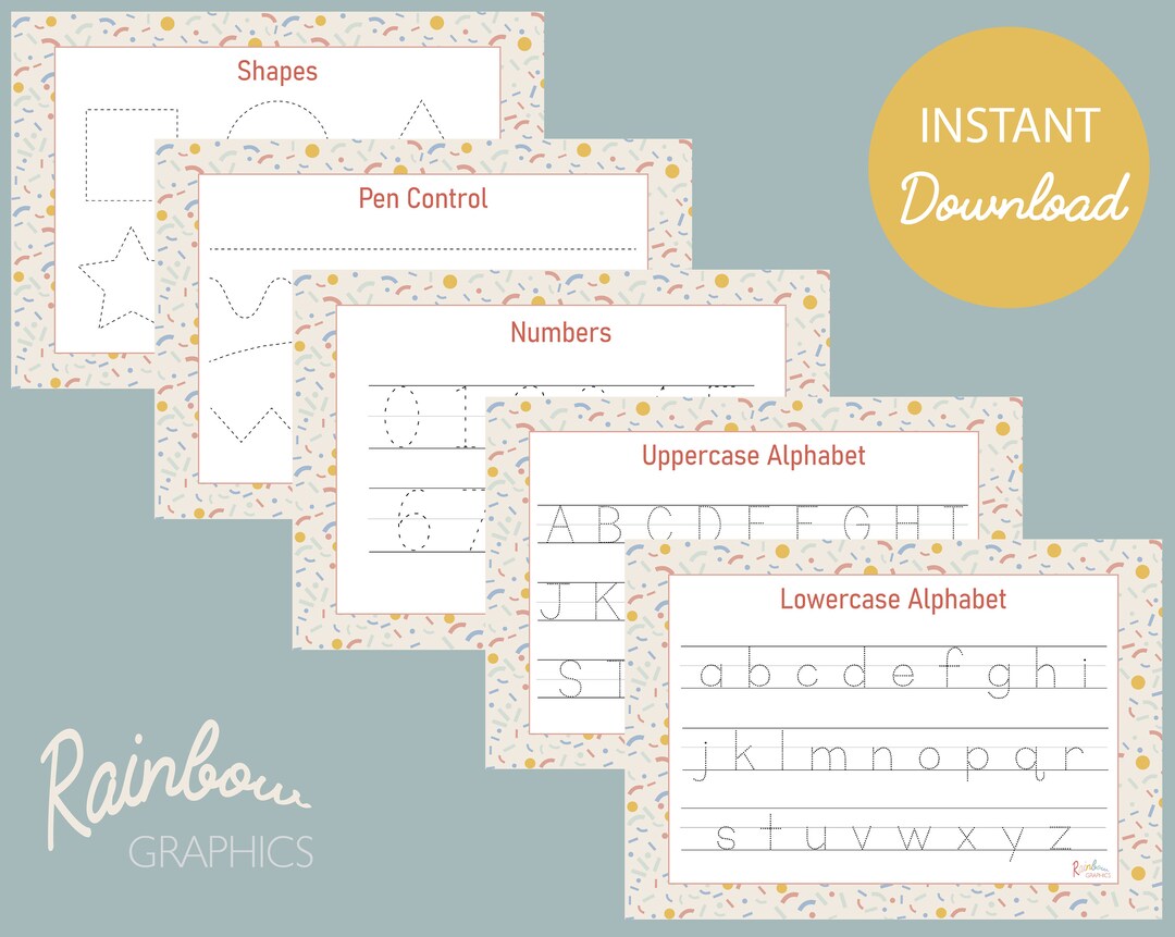 Letter Tracing, Alphabet, Number & Shape, Writing Mats, Handwriting ...