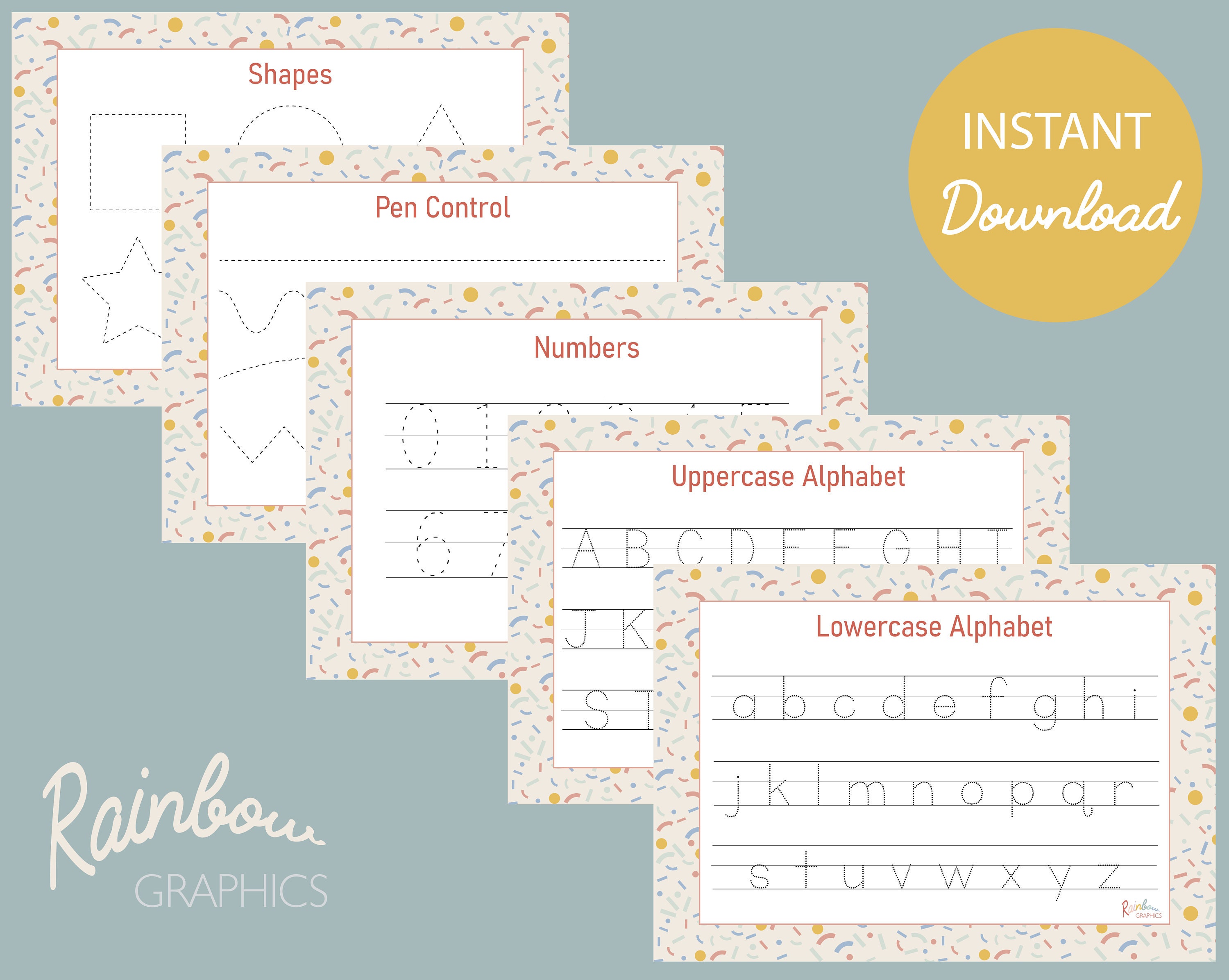 Letter Tracing, Alphabet, Number & Shape, Writing Mats, Handwriting ...