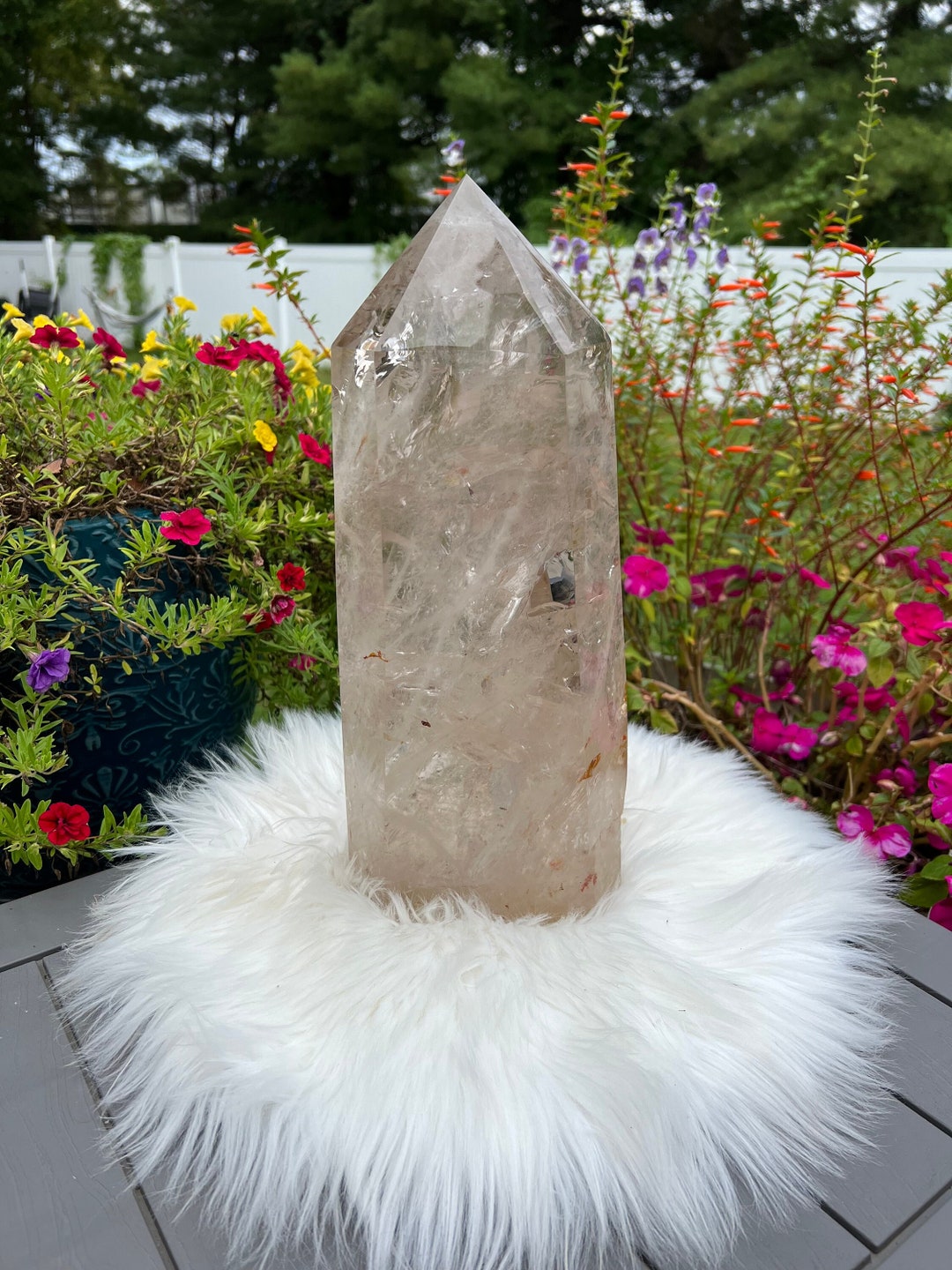 Massive Clear Quartz Crystal Tower With Rainbows 16lbs - Etsy