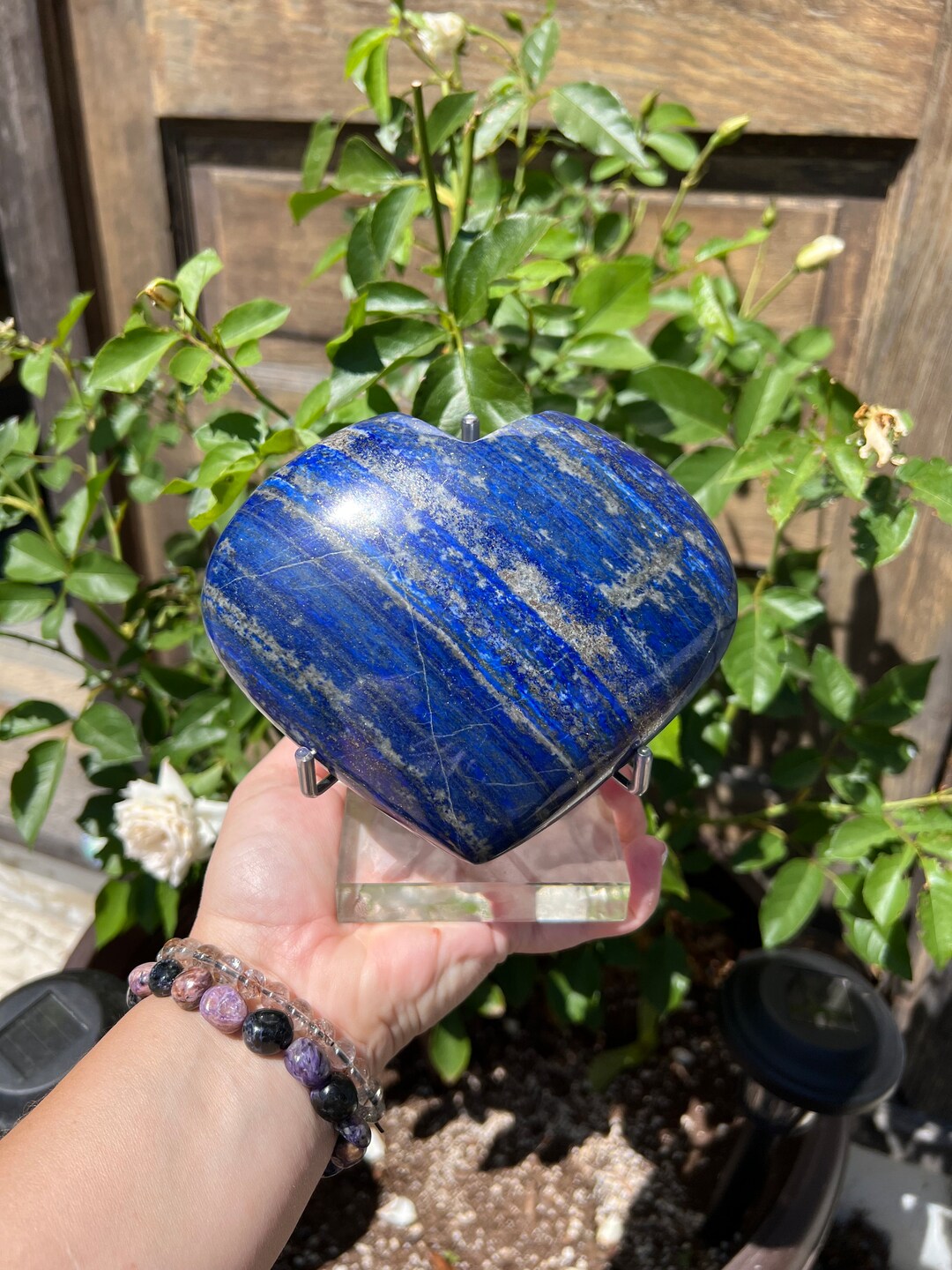 Huge Lapis Lazuli Crystal Heart Puffy Lapis Heart With Stand Pakistan ...