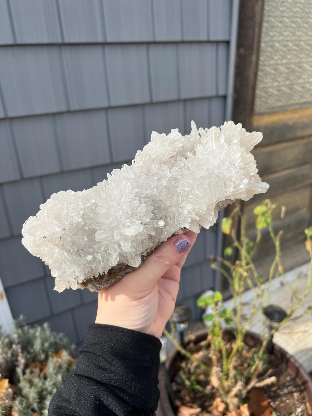Clear Quartz Specimen / Flower Quartz Crystal / Crystal Healing ...