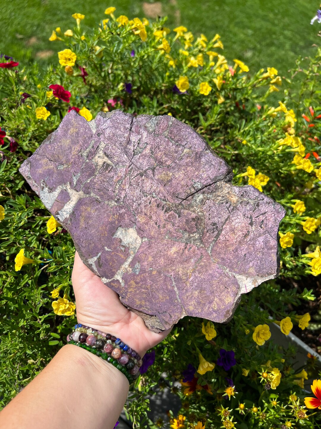 Huge Purpurite Crystal Slab Flashy Purpurite Stone Raw Natural ...