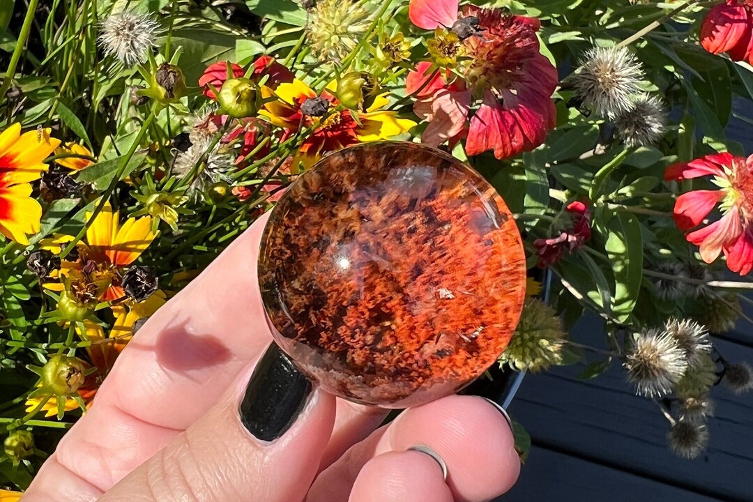 Red Garden Quartz Sphere: Scenic Crystal Collector's Piece (35mm) - Etsy