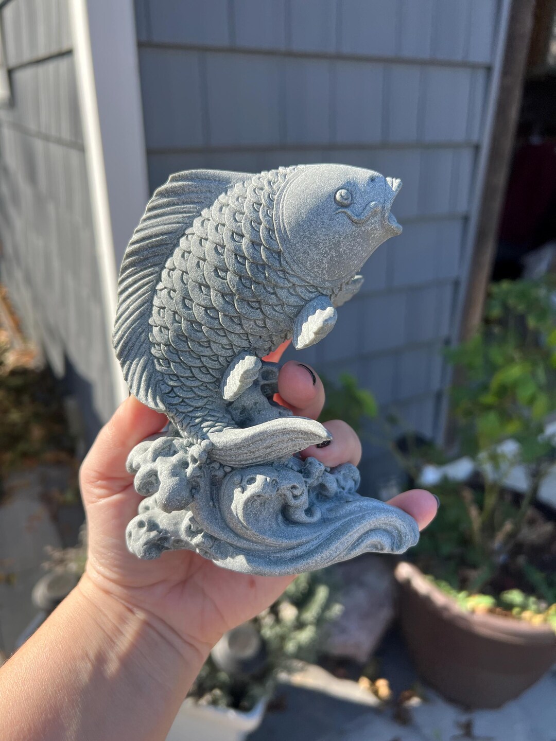 Sand Stone Koi Fish / Sand Stone Crystal / Sand Stone Fish Carving ...