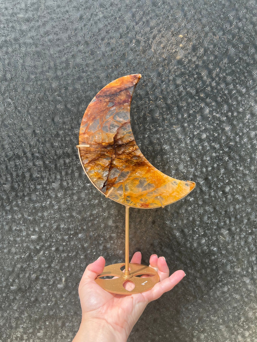 Huge Golden Healer Crescent Moon in Stand High Quality Golden Healer ...