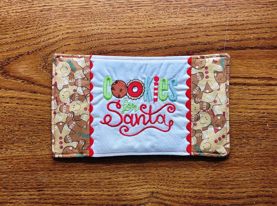 Christmas Snack Mat, Santa Cookie Mini-placemat, Gingerbread Reversible ...