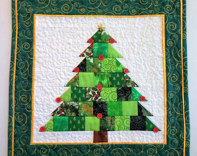 Christmas Tree, Mini-quilt, Wall Hanging, Quilted - Etsy