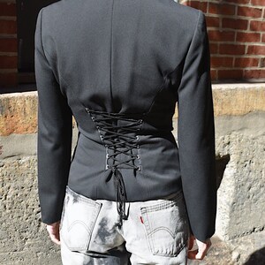 1990s Cache Blazer With Corset Lacing and Rhinestone Detail | Etsy