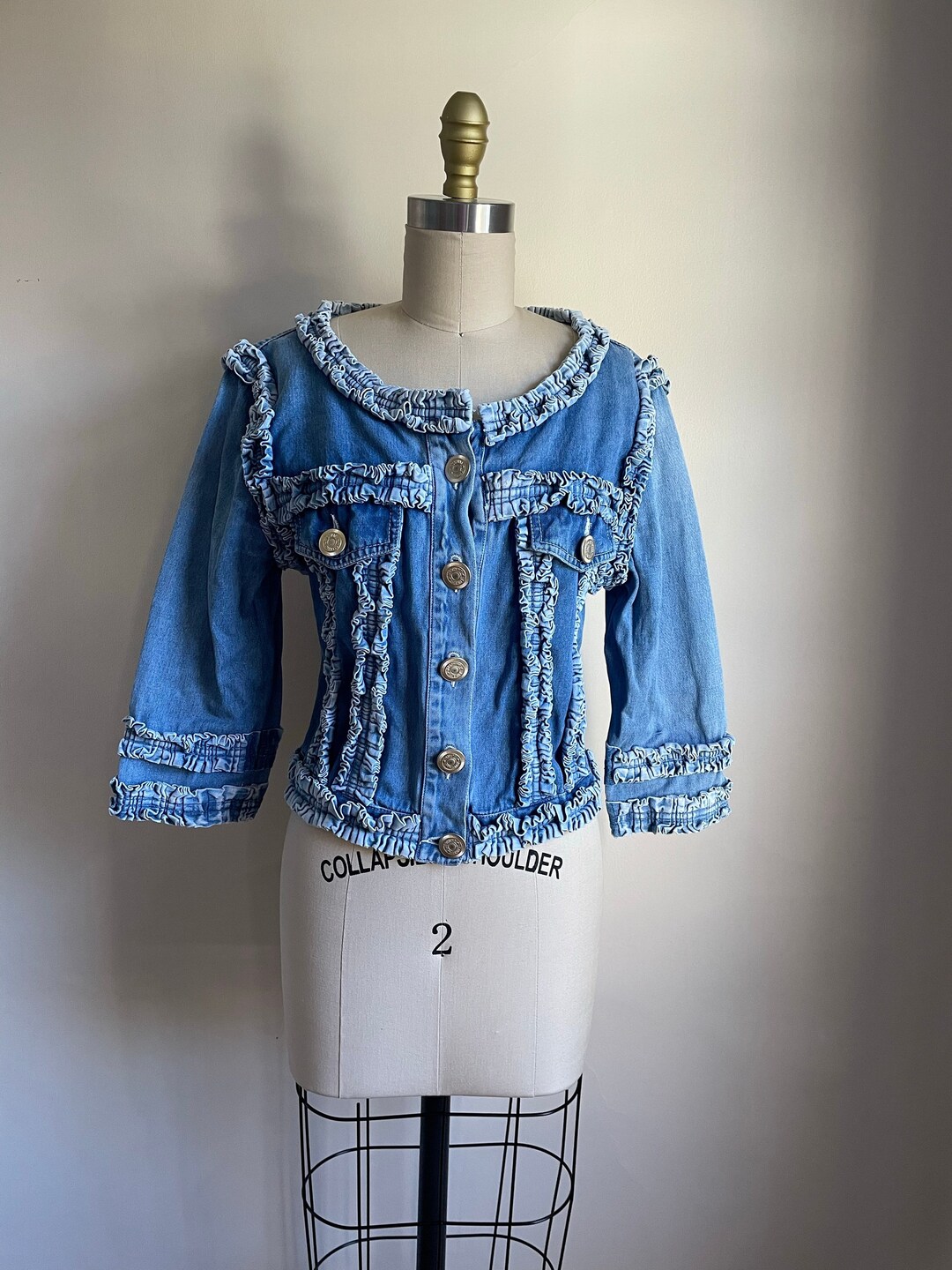 Vintage Moschino Jeans Ruffled Denim Top - Etsy