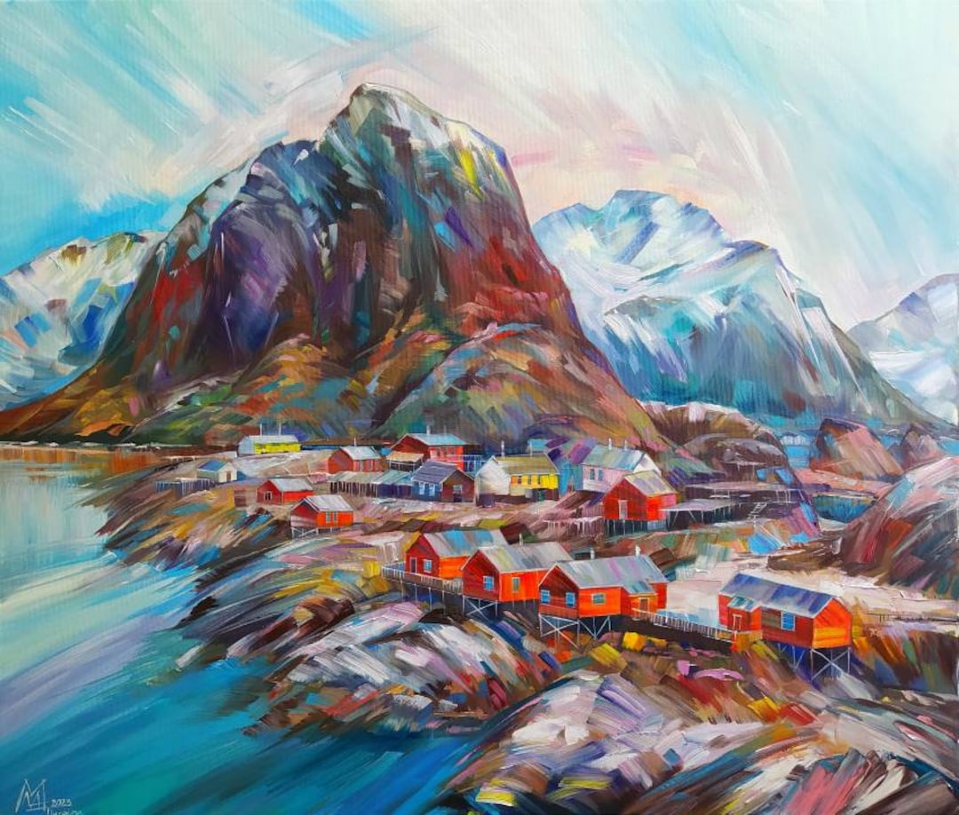 Lofoten Islands. Norway. Large Oil Painting. Original Oil Painting ...