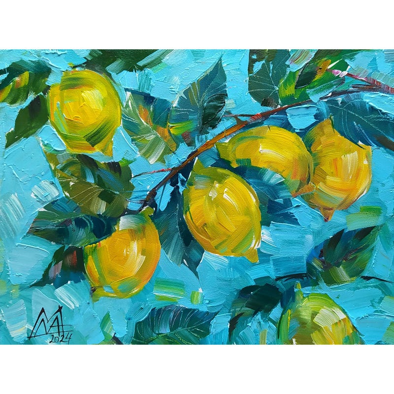 Lemon Painting - Etsy