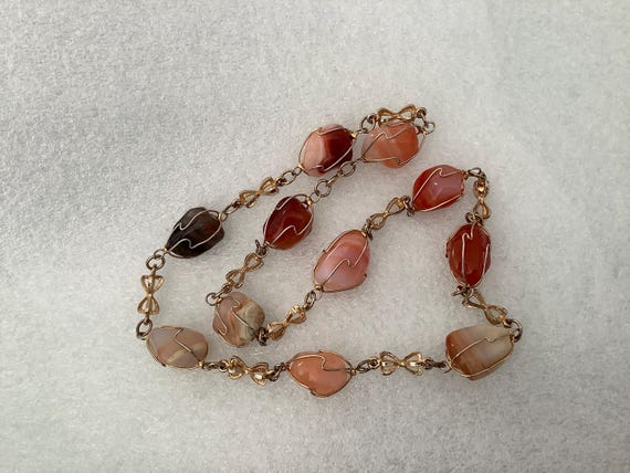 1960s Caged Large Polished Multi Colour Agate Stones … - Gem