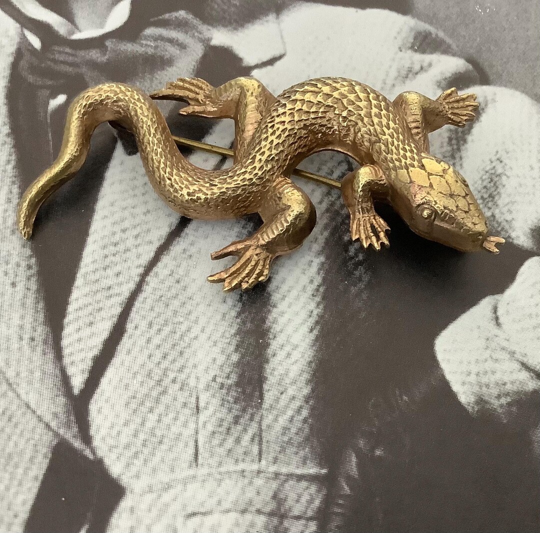 Art Deco Salamander French Brooch - Etsy