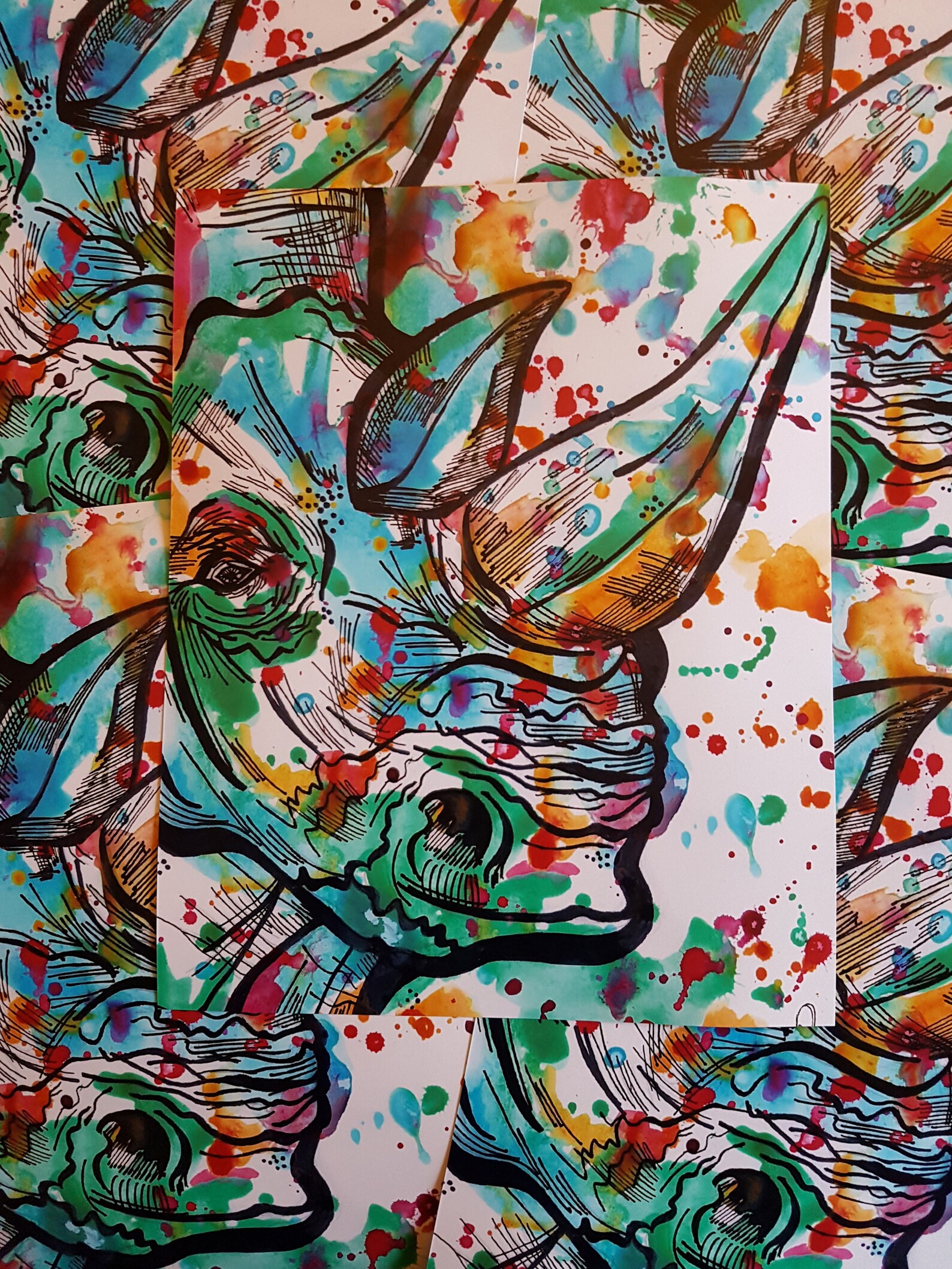 Rhino Love Original Matte Print 10 X 8 - Etsy