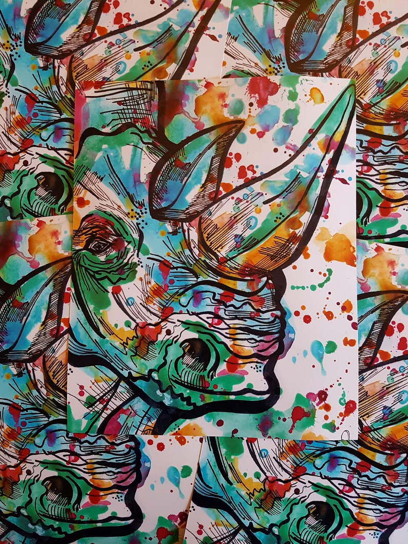 Rhino Love Original Matte Print 10 X 8 - Etsy