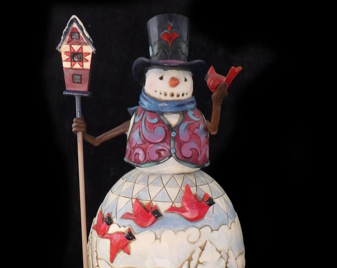 Jim Shore “winter on the Wing” Cardinal Snowman Figurine in Original ...