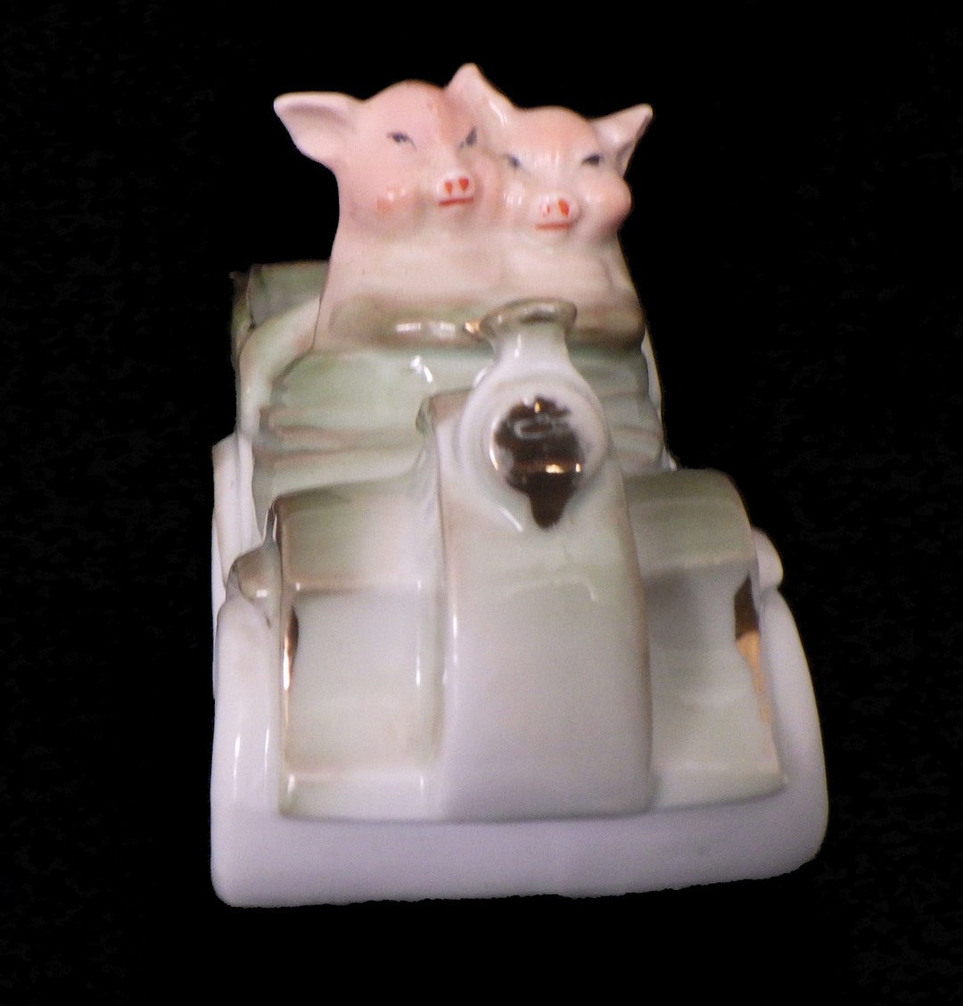 Antique German Fairing Pink Pigs Riding in Antique Car - Etsy