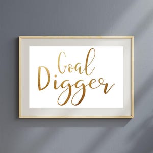 Goal Digger Print, Instant Download - Etsy