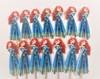 Merida Cupcake Toppers - Etsy